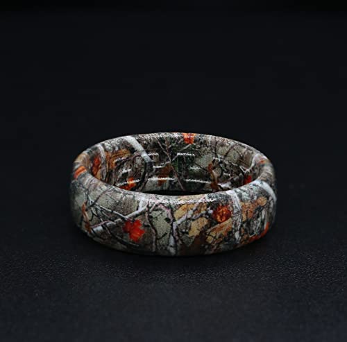 Kingsway Jewelry Brown Camo Silicone Ring β Unisex Silicone Wedding Band Men and Women β Breathable Rubber Wedding Rings with Air Channels β Lifetime Coverage β Size 5-13