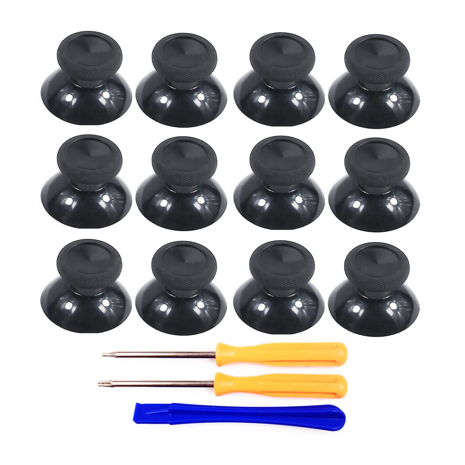 New for XboxSeries S/X Controller Thumbstick Joystick Caps Pack 12 Replacement, Compatible with for Xbox One / Series S / X Consoles, Original Black Analog Stick Thumb Mushroom Cover + Tools
