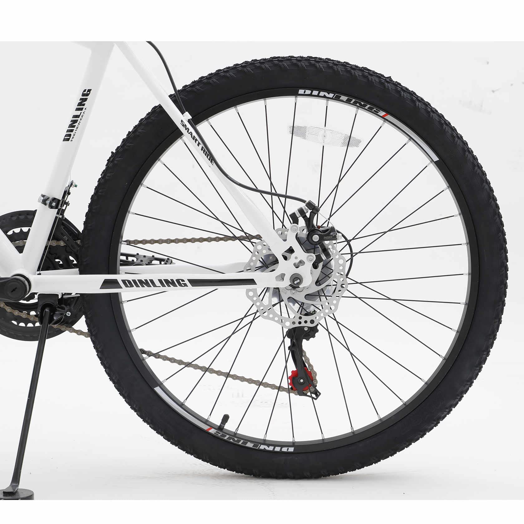 MALIBU BUM Adult Mountain Bikes, 26 Inch Wheels, 21 Speed, Double Layer Rims, 2 Frames to Choose (Iron White-Blue)