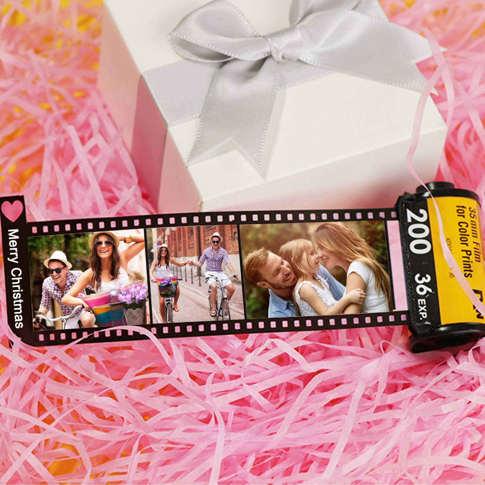 Personalized Custom Photo Picture Camera Film Roll Keychains with Photo Reel Album, Personalized Gifts with MultiPhoto