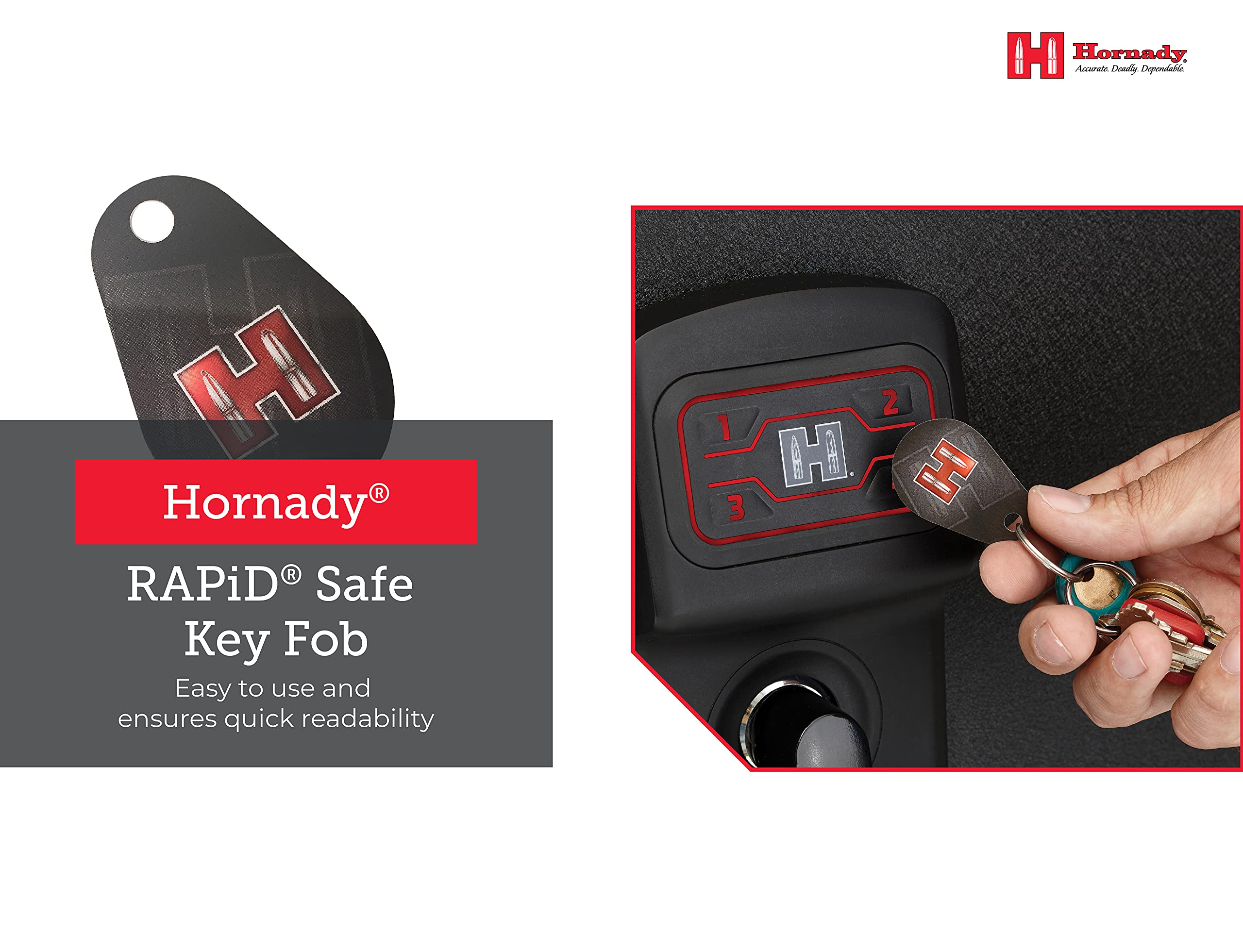 Hornady RAPiD Safe RFID Key Fob, 98161, 2 Pack - Provides Fast, Touch Free Entry to Hornady Rapid Safes in Emergencies - Durable Key Fob Keychain with Hornady Logo and RFID Chip for Instant Access