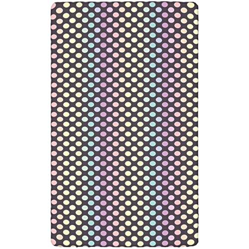 Polka Dots Themed Fitted Crib Sheet,Standard Crib Mattress Fitted Sheet Soft & Stretchy Fitted Crib Sheet-Great for Boy or Girl Room or Nursery,28“ x52“,Multicolor