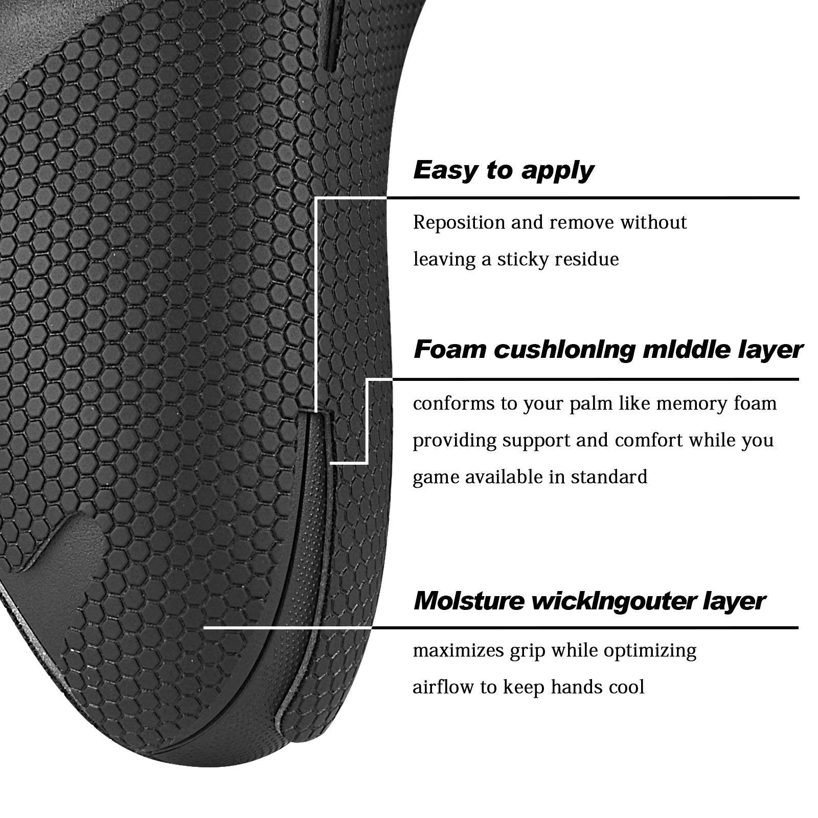Linkidea Soft X-Box X Controller Silicone Cover Skin, Anti-Slip Controller Grip Silicone Skin for Xbox Series X/S, Touch Studded Protective Silicone Cover Skin, 4Pcs Thumb Grips Caps (Black)