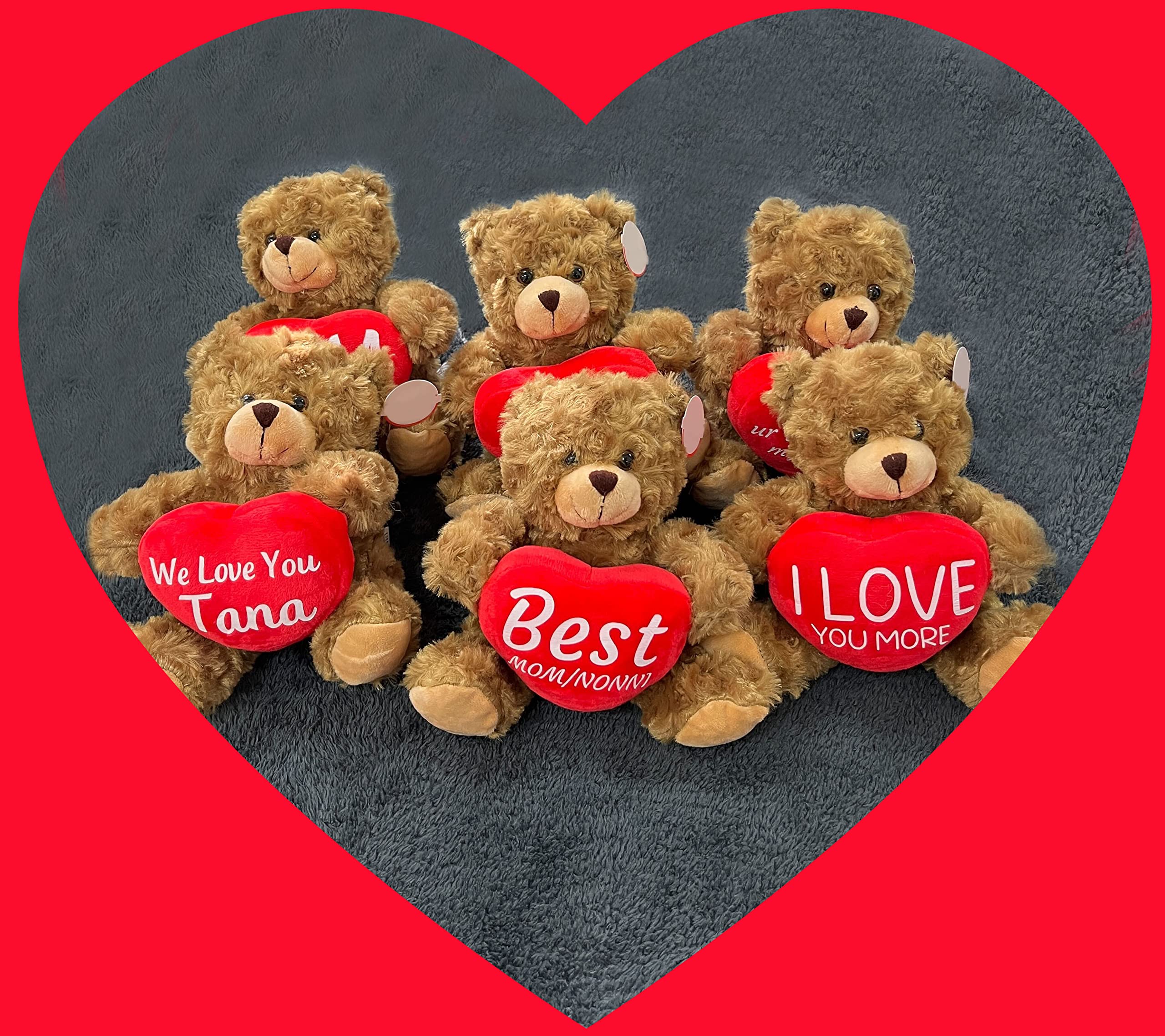 Personalized Mocha Bear with Heart for Girls, Boys - Custom Plush Teddy Bear with Your Text Name