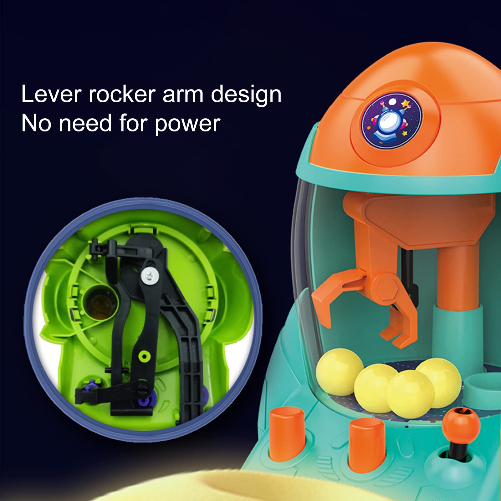 Mini Claw Machine Toy That Actually Works, Balls Prizes Space Rocket Miniature Arcade Game Fidget Sensory Toy Blue 1 Pack