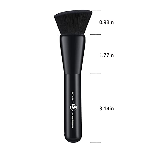 Kabuki Foundation Brush - Angled Foundation Brush for Cream Foundation, Liquid Foundation, Powder Makeup, Concealer, Blending Buffing Premium Foundation Makeup Brush (Single)