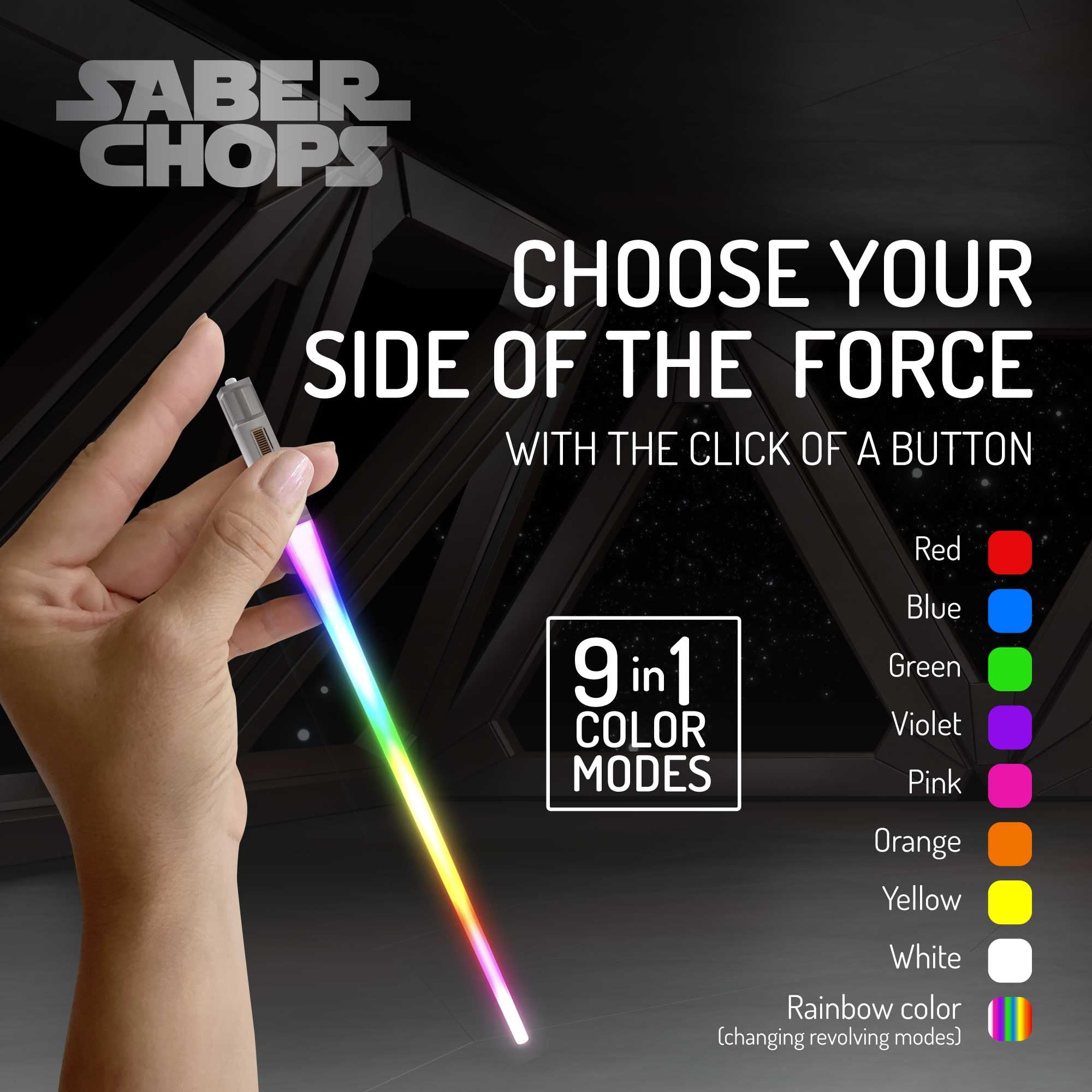 LIGHTSABER CHOPSTICKS LIGHT UP STAR WARS CHOPSTICK LED Glowing Light Saber Chop Sticks REUSABLE Sushi Sabers Cool Fun Geeky STARWARS Chop Stick Set 2 PAIRS | FREE Keychain Soft Carry Pouch | Gift Box