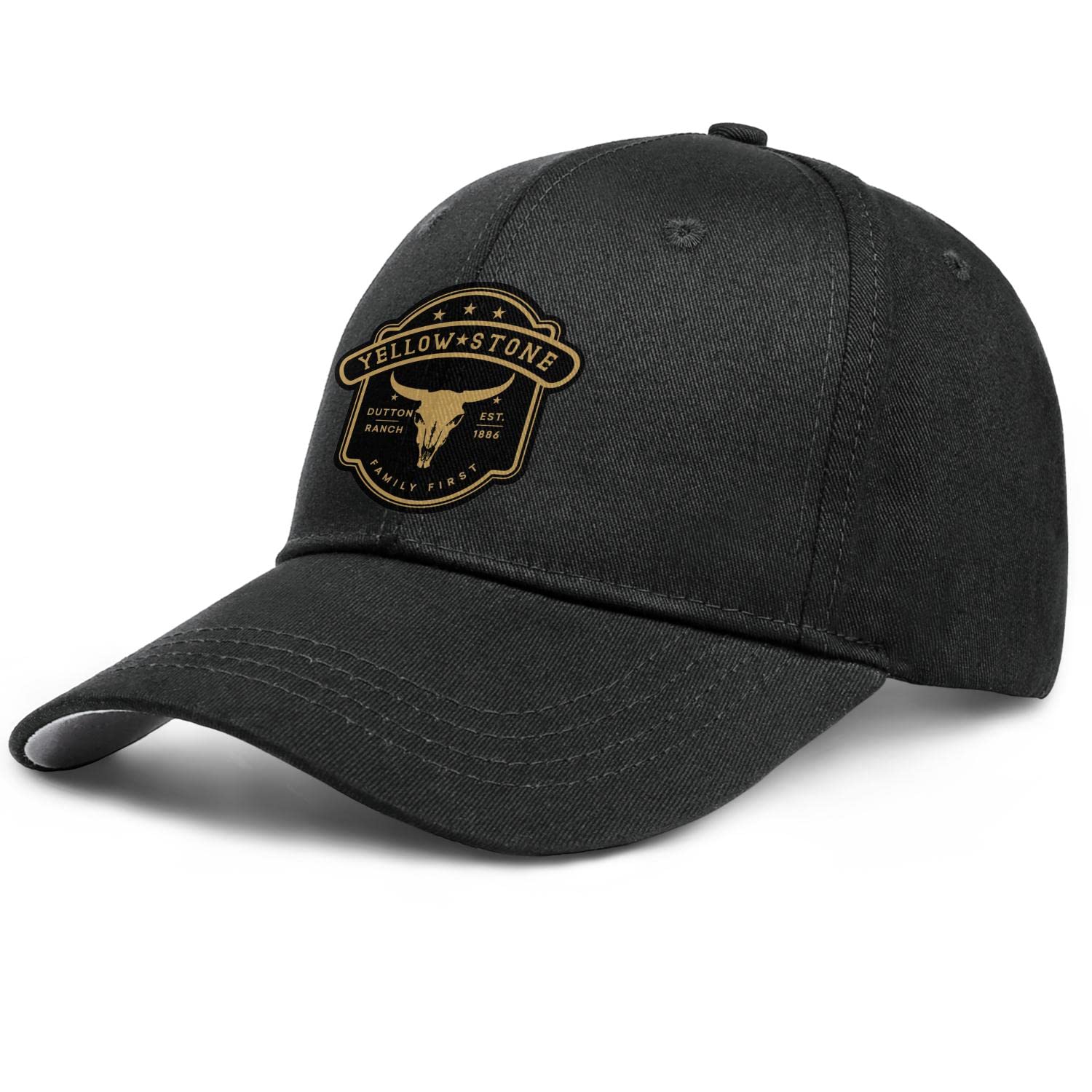 PIONISM Men's Adjustable Hat Black Hat (Dutton Ranch 1886)