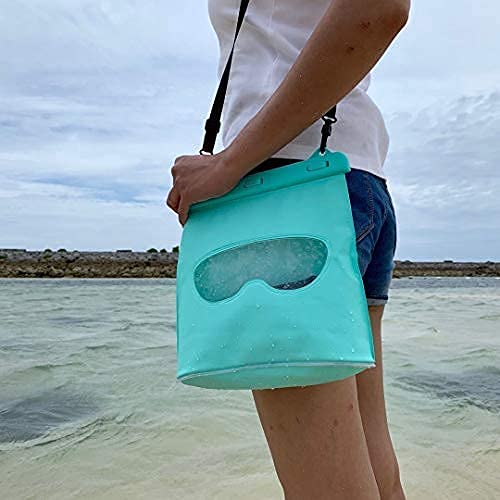 LAQ DESiGN Perspective Waterproof Storage Bag (Green) & Double Sided Perspective Dry Bag with Screen Touchable Inter Pocket (Whale/Black)