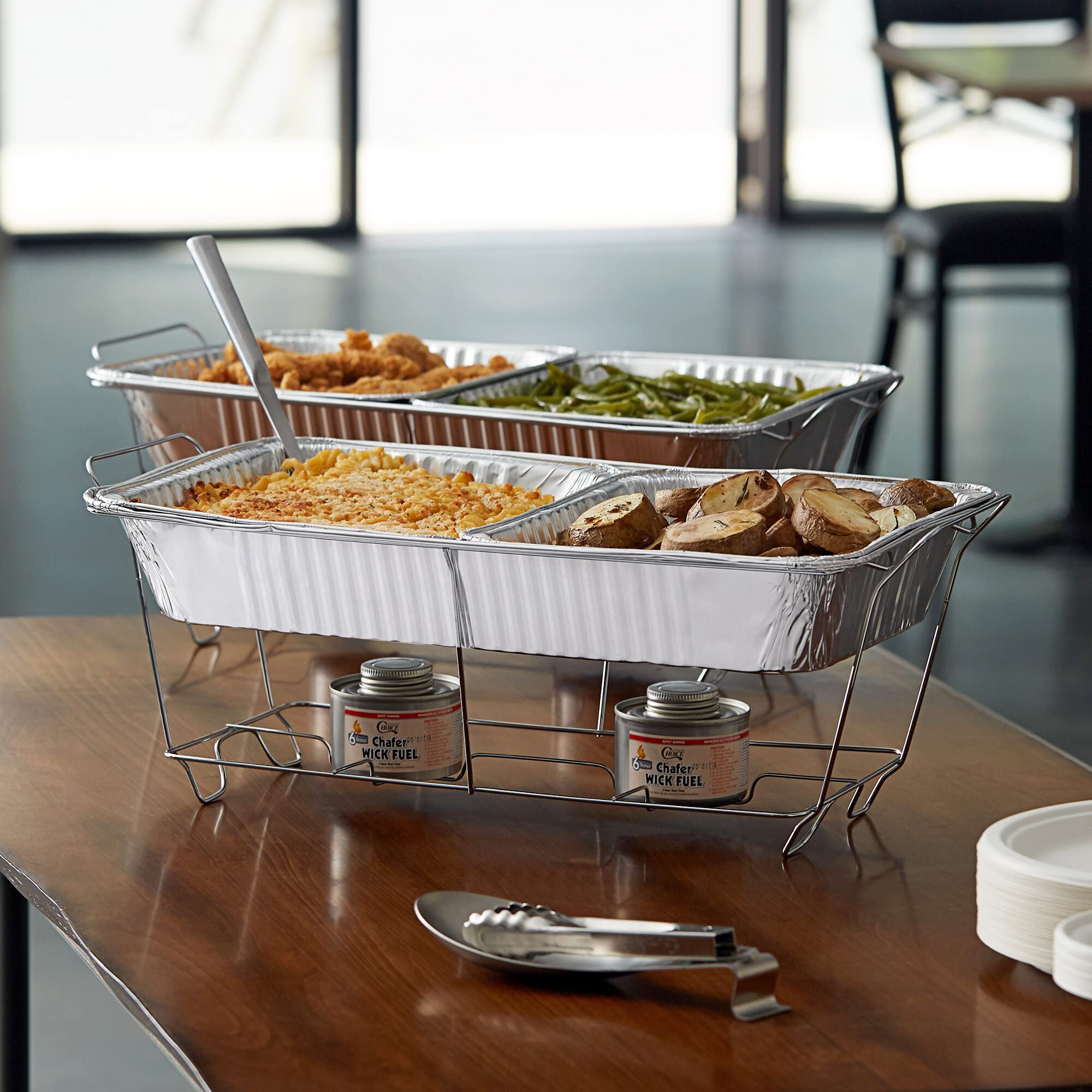 Nicole Fantini 36 Piece Party Buffet Serving Kit Includes Chafing Kits and Serving Utensils For All Types Of Parties And Events | Disposable Party Set Including Handy Lighters