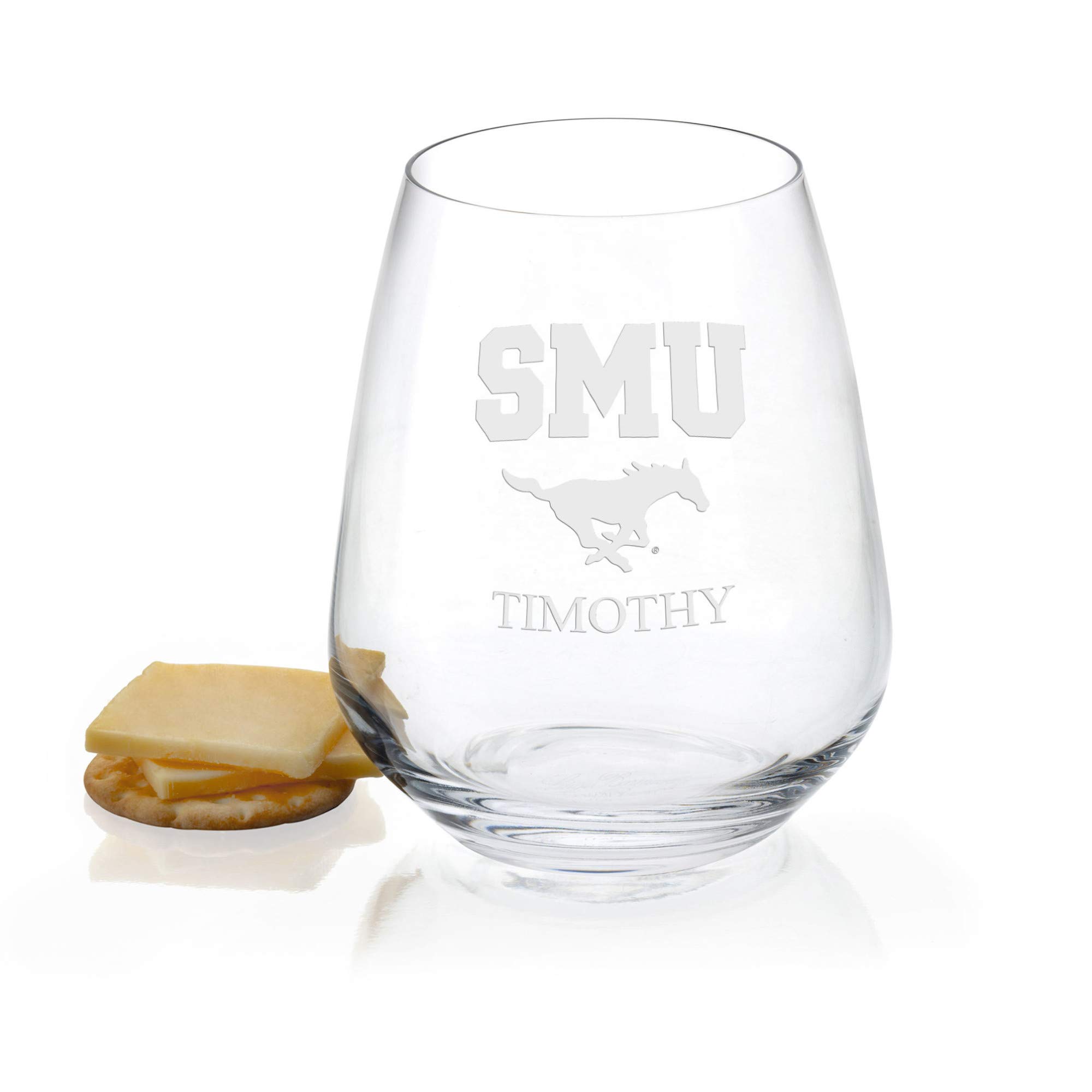 M. LA HART Southern Methodist University Stemless Wine Glasses - Set of 2