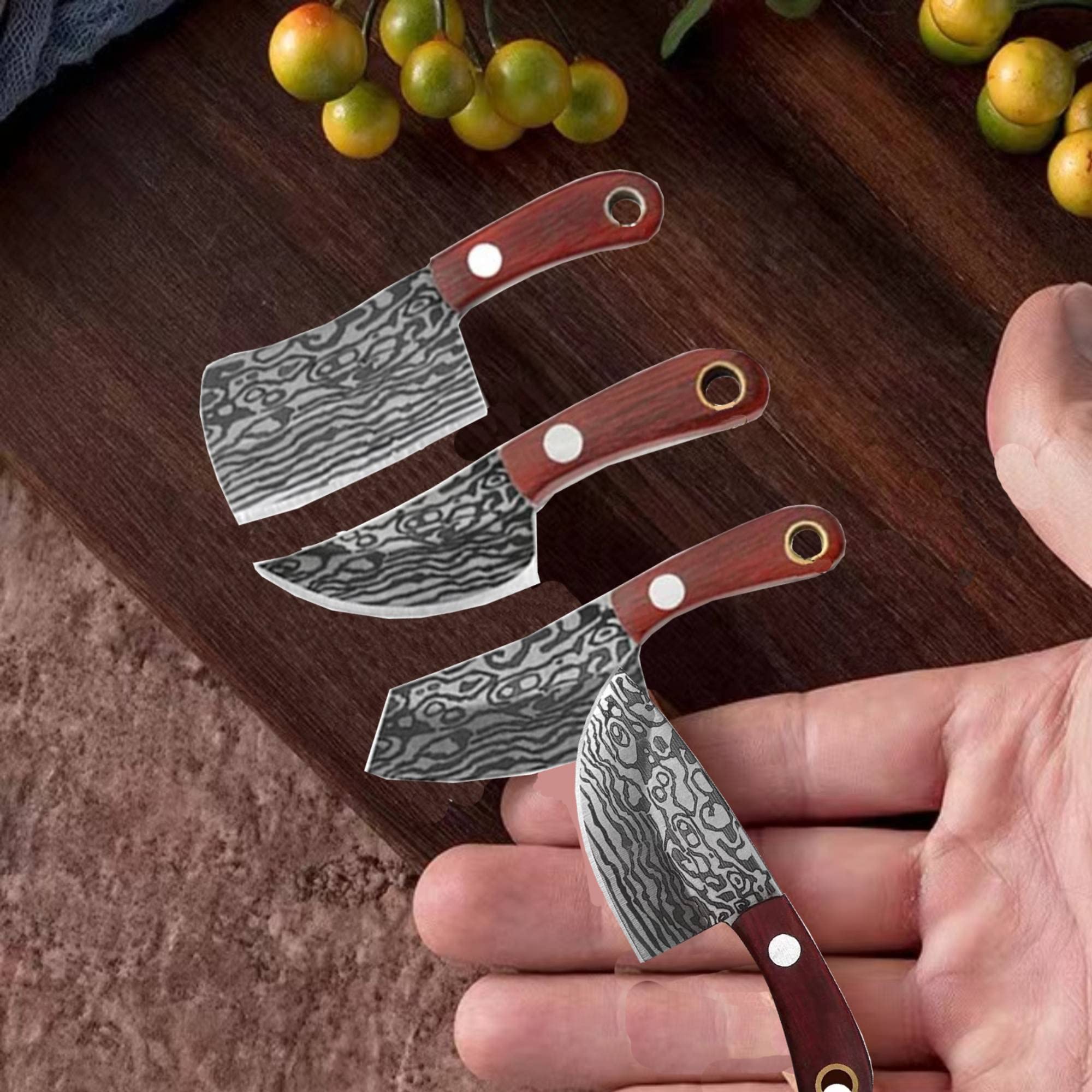 Pocket Knife Set Mini Tiny Knife Set, Mini Chef Knife for Package Box Cutter Outdoor Portable Carry on Decorative Gift Package Unboxing Knife Letter Opener - 4PCS