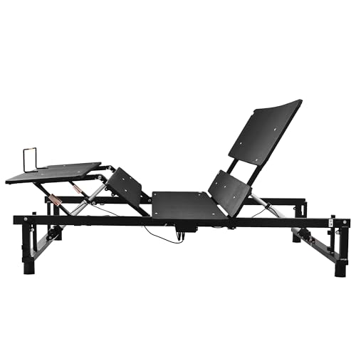 HAUSHECK Queen Size Adjustable Bed Base with Zero Gravity, Head and Foot Incline, Wireless Remote, Quiet Motors, 750lbs Weight Capacity, Ergonomic Bed Frame for Anti-Snore, Stress Management