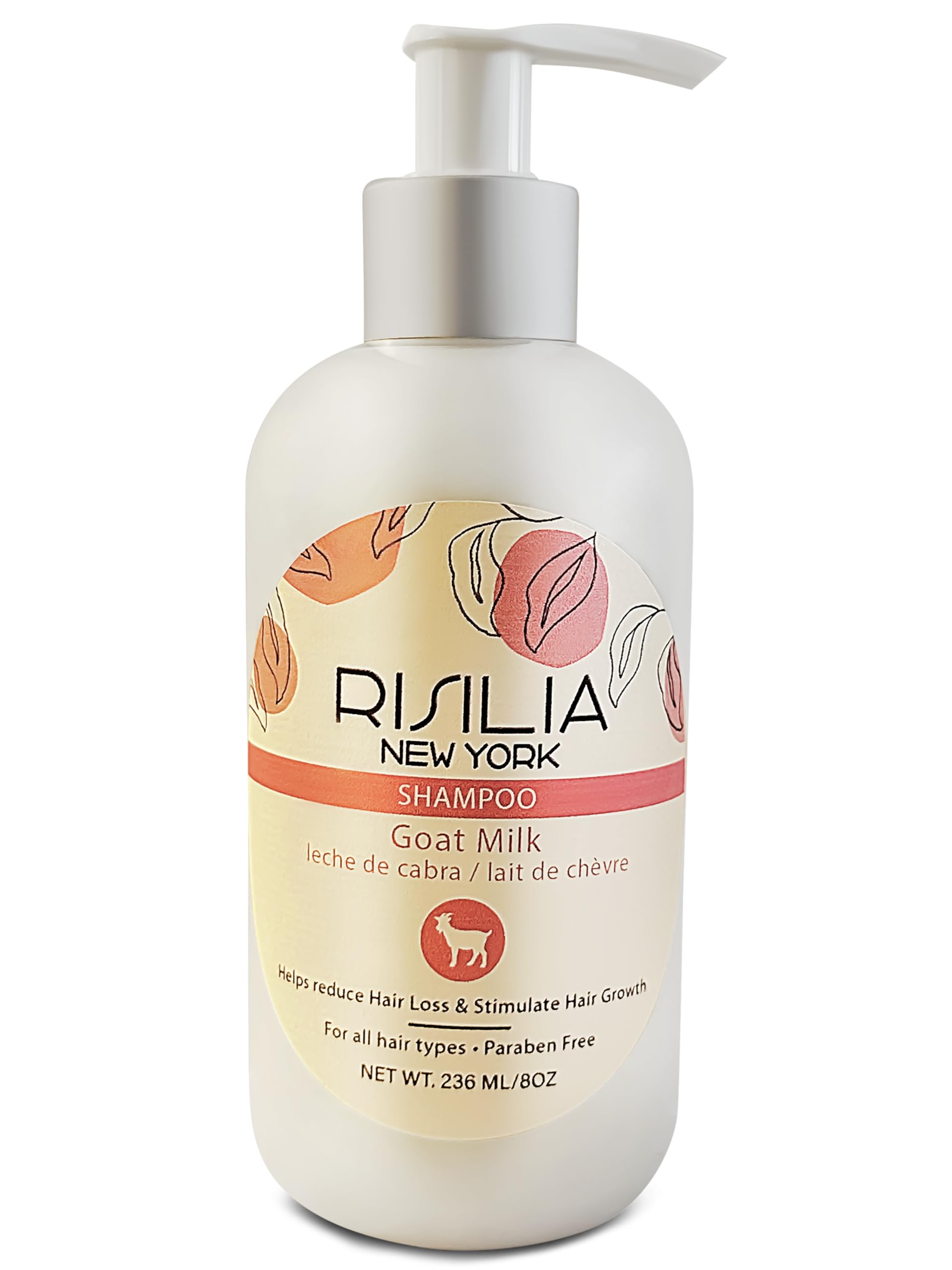 RISILIA Moisturizing Shampoo with Goat Milk - Hydrating Shampoo, Rich in Lactic Acid, Cruelty-Free, 8oz