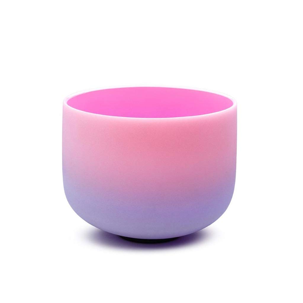 N/A Rainbow Color Chakra Quartz Frosted Crystal Singing Bowl 8 inch for Sound Healing (Color : Gray)