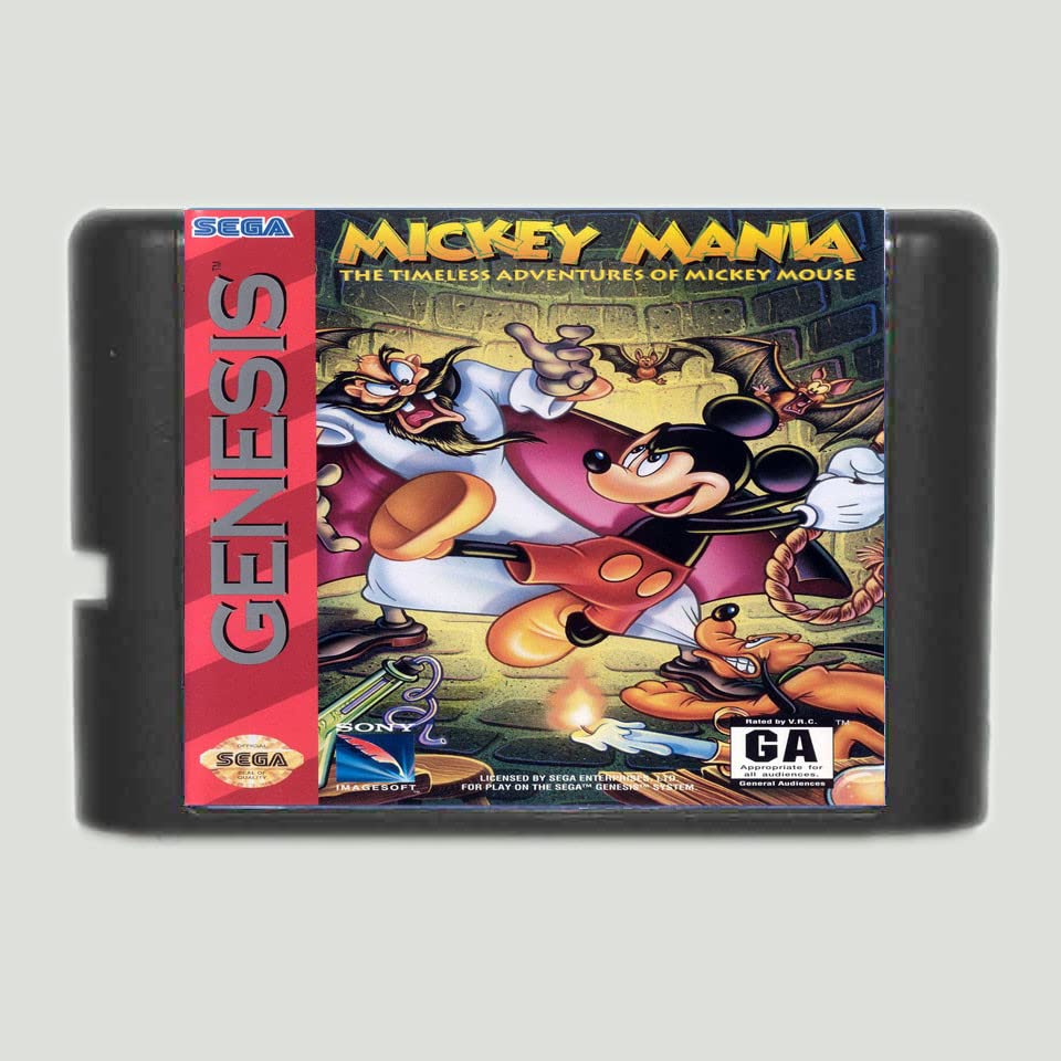 Mickey Mania 16 Bit MD Game Card For Sega Mega Drive For Genesis (Black)
