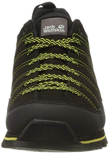 Jack Wolfskin Men's Scrambler Low M Hiking Boot, Black/Lime, 7