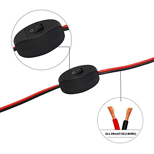 PNGKNYOCN SAE to Battery Alligator Clip 12V 16AWG Wire Harness SAE with Switch Quick Release Adapter to Alligator Clips Quick Disconnect Cable(2M)