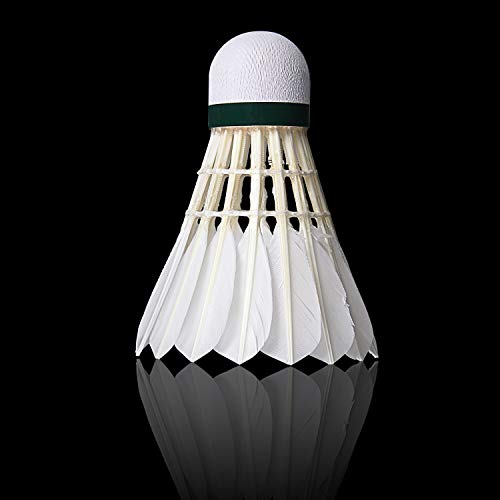 KEVENZ Goose Feather Badminton Shuttlecocks with Great Stability and Durability, High Speed Badminton Birdies,Pack of 12, White