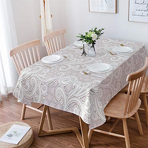 MLQL Black Tablecloth Antique Baroque Damask Gothic mid Century Curved Retro Victorian Style Dining Room Kitchen Table Cover A3 140x180cm