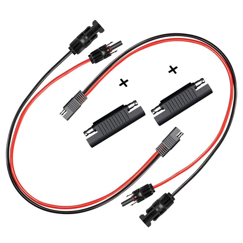 iMESTOU 10 AWG SAE Adapter Solar Extension Connector Cable 60 cm/ 24 inch with SAE Polarity Reverse Connector for RV Solar Panel Systems Solar Power Generators