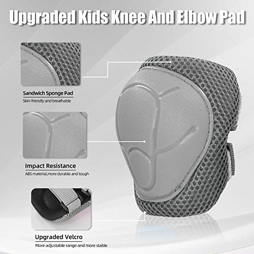 LANOVAGEAR Kids Helmet Knee Pads Ages 2-8, Adjustable Toddler Bike Helmet Knee Elbow Wrist Pads for Skating Scooter Roller Skates Cycling Bicycle