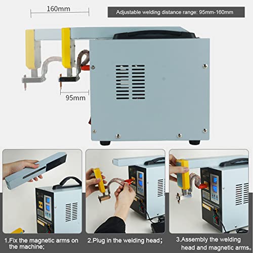 RCBDBSM Battery Spot Welder, Pulse Spot Welding Machine for 18650 14500 Lithium Battery Pack Building, 3.6 KW Pulse Magnetic Detachable Telescopic Arm Battery Spot Welder