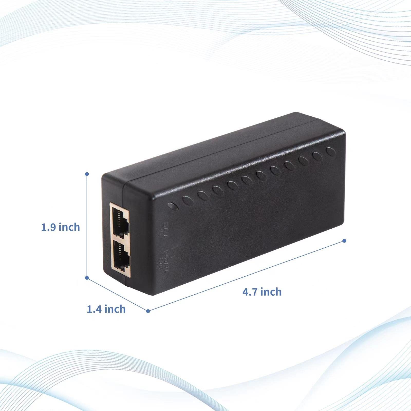 PoE Injector Adapter, 30W, IEEE 802.3af / 802.3at Compliant, 10/100/1000Mbps, up to 100 Meters (325 Feet)