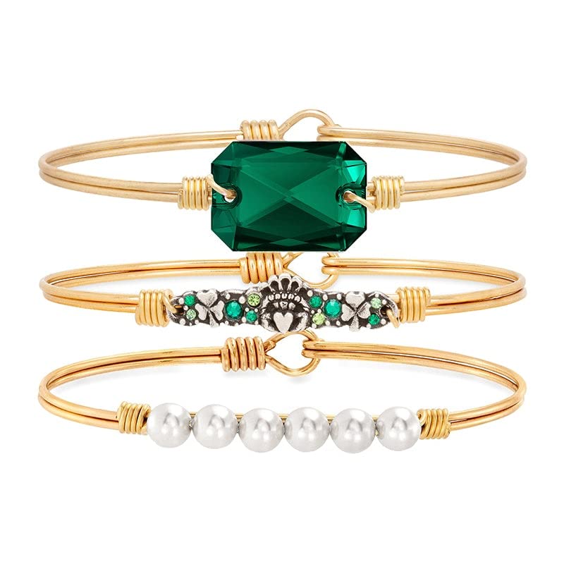 Luca + Danni Emerald Isle Stack (Set of 3) For Women - Silver Tone Regular Size Made in USA