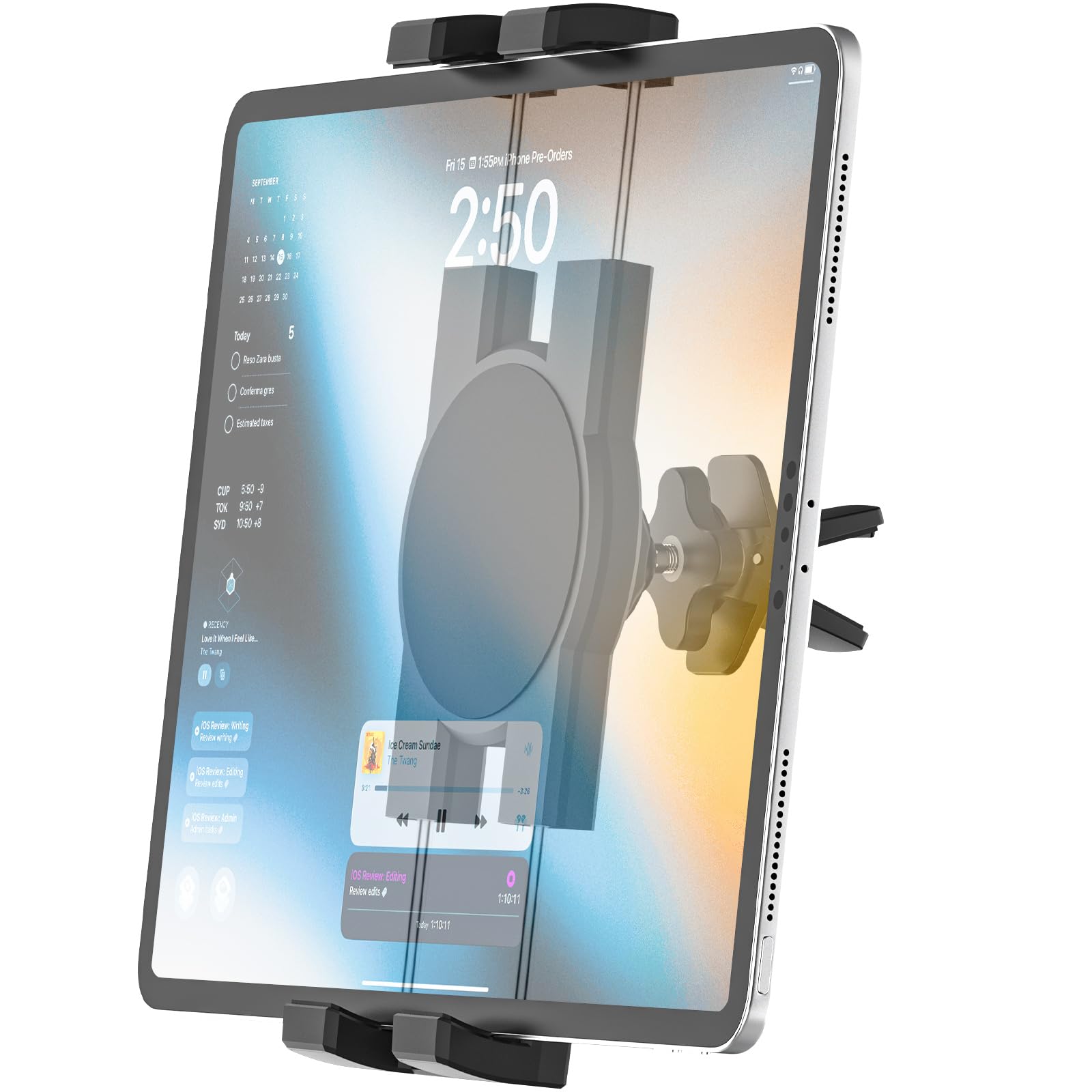 Phichy Car Vent Tablet Holder Mount for 4.7"-13" Phone & iPad - Air Vent Tablet Car Mount, Super Stable Clip Tablet Mount for Car Compatible with iPad Pro/Air/Mini, Galaxy Tabs, iPhone, Tablets