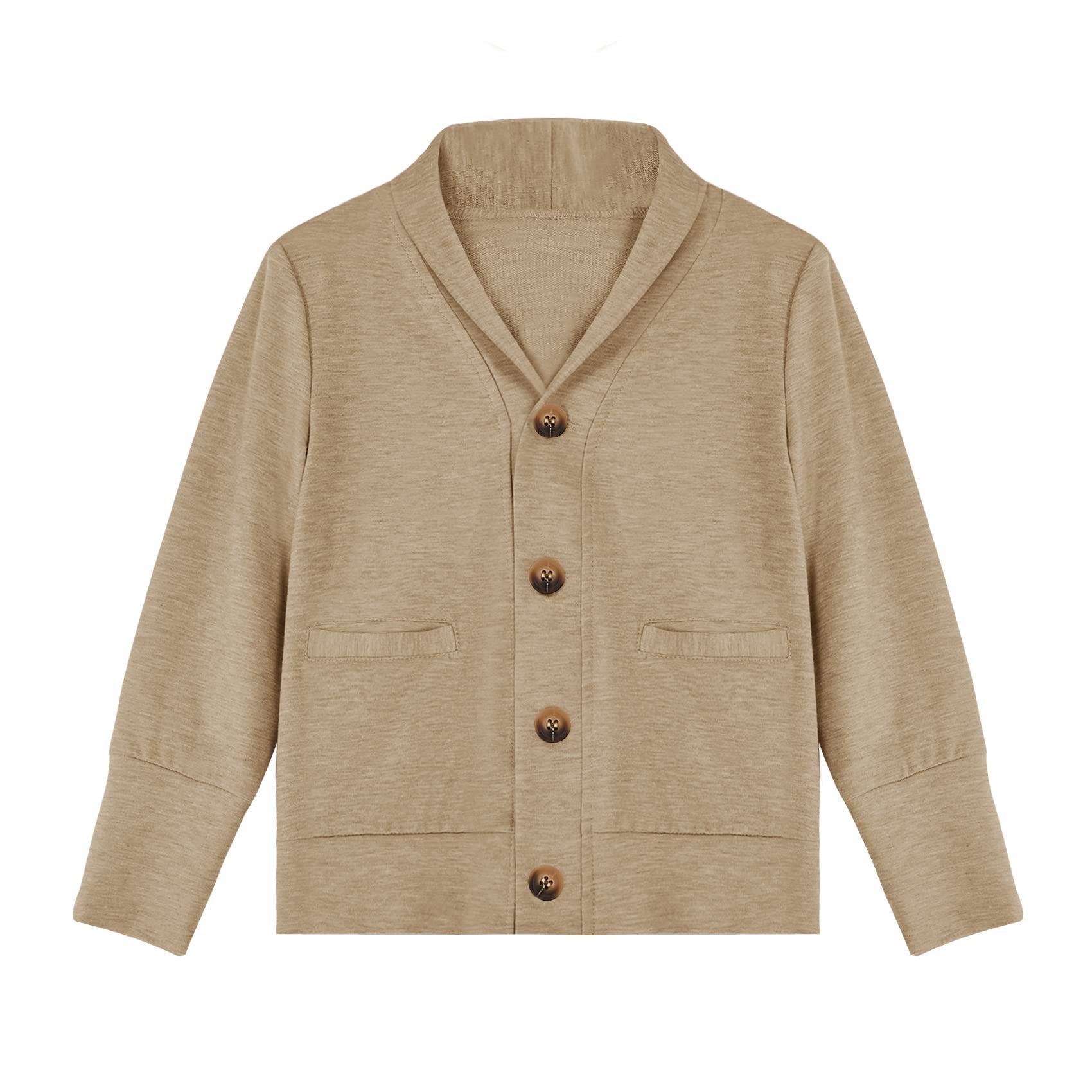Rmccay Toddler Boys Cardigan Jacket Button Up Casual Cotton Jacket for kids Thin Coat for Boys