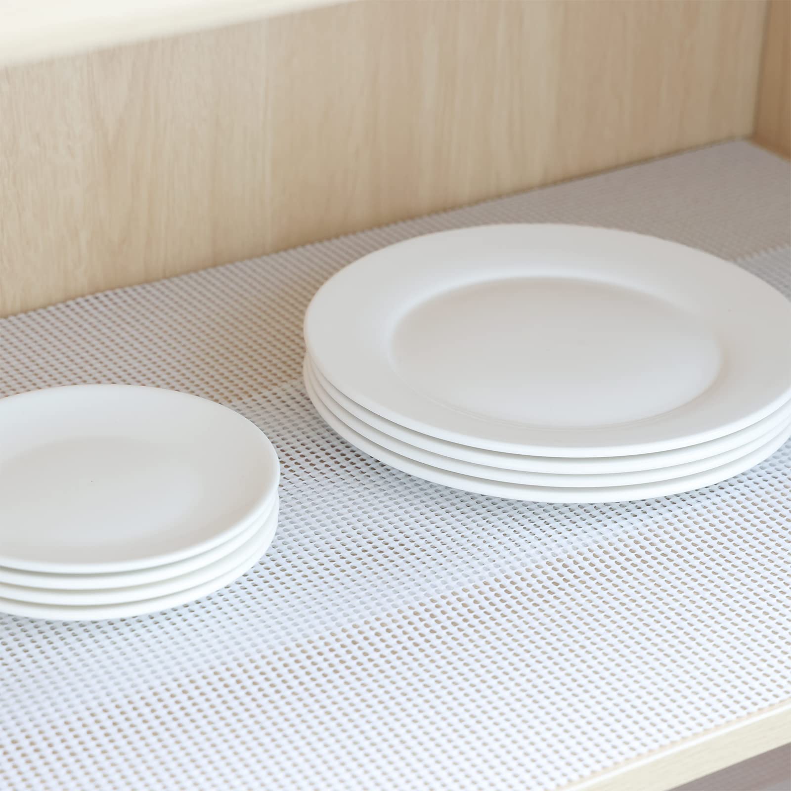 Moretoes Drawer and Shelf Liner, 2 Rolls of Non Adhesive 12 in x 25 FT Durable and Strong Cabinet Liner Non Slip for Kitchen Cupboard Pantry Table Desk Storage Organizer (White)