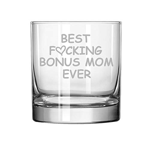 MIP Brand Rocks Whiskey Old Fashioned Glass Best Fcking Bonus Mom Ever Funny Mother In Law Step