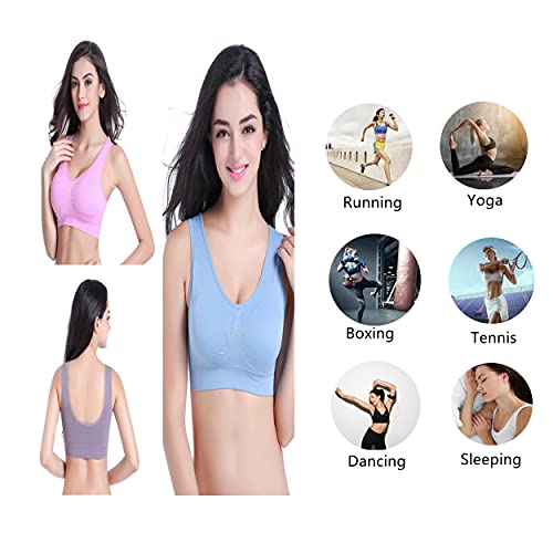 Manxing Bras for Women, Sports Bras Comfortable Yoga Bra with Removable Pads