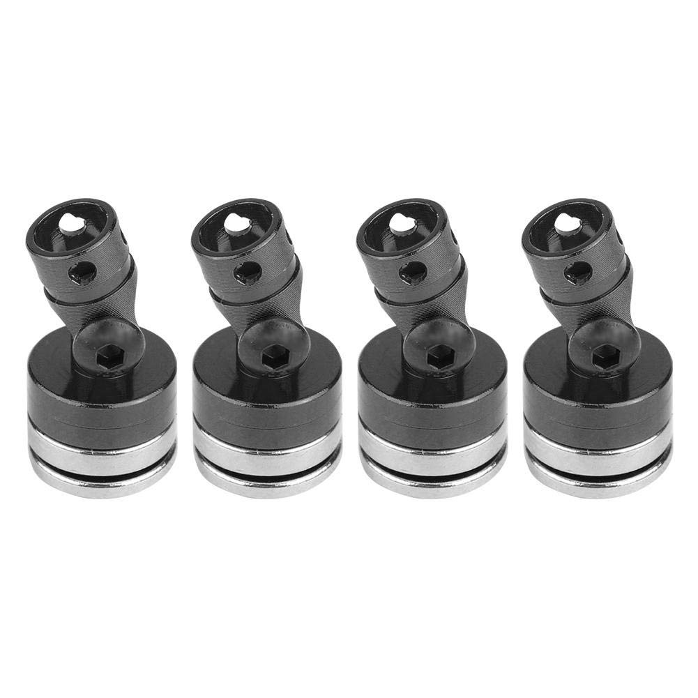 Invisible Body Post Mount, 4PCS Aluminum Magnetic Invisible Body Post Mount Replacement Replacement Replacement Replacement for SCX10 4WD 1:10 RC Car Model (Yellow, Black, Purple) (Black)