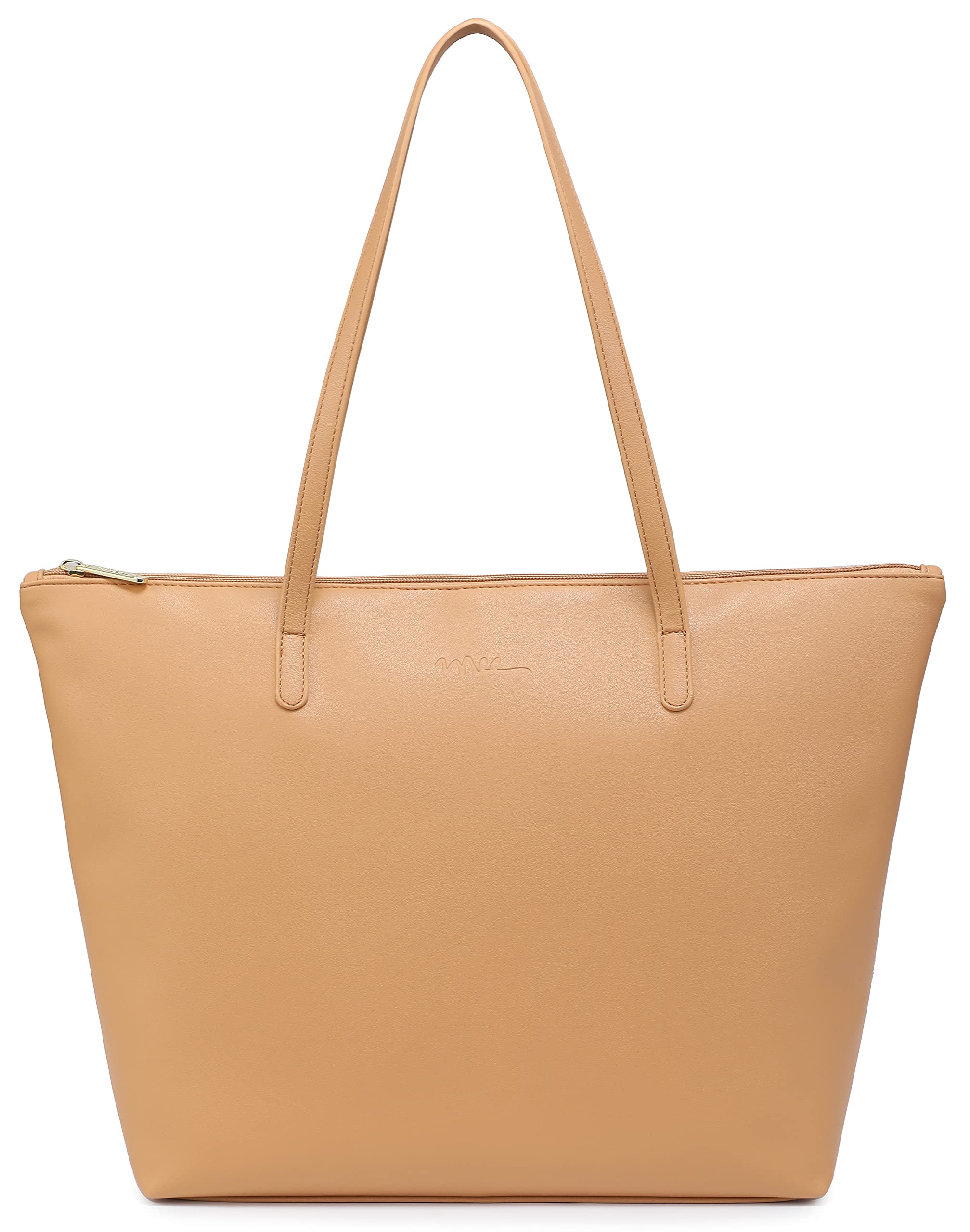NNEE Water Resistance Light Weight Leather Tote Bag Big Capacity Handbag Shoulder Bag - Black