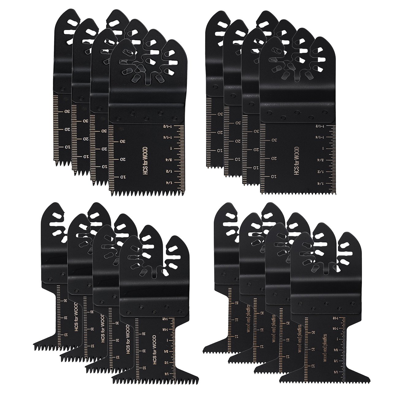 HIFROM (4 Set) Wood/Precision Japan Tooth Oscillating Multitool Quick Release Saw Blades Compatible with Fein Porter Cable Bosch Dremel Craftsman Multi Tool