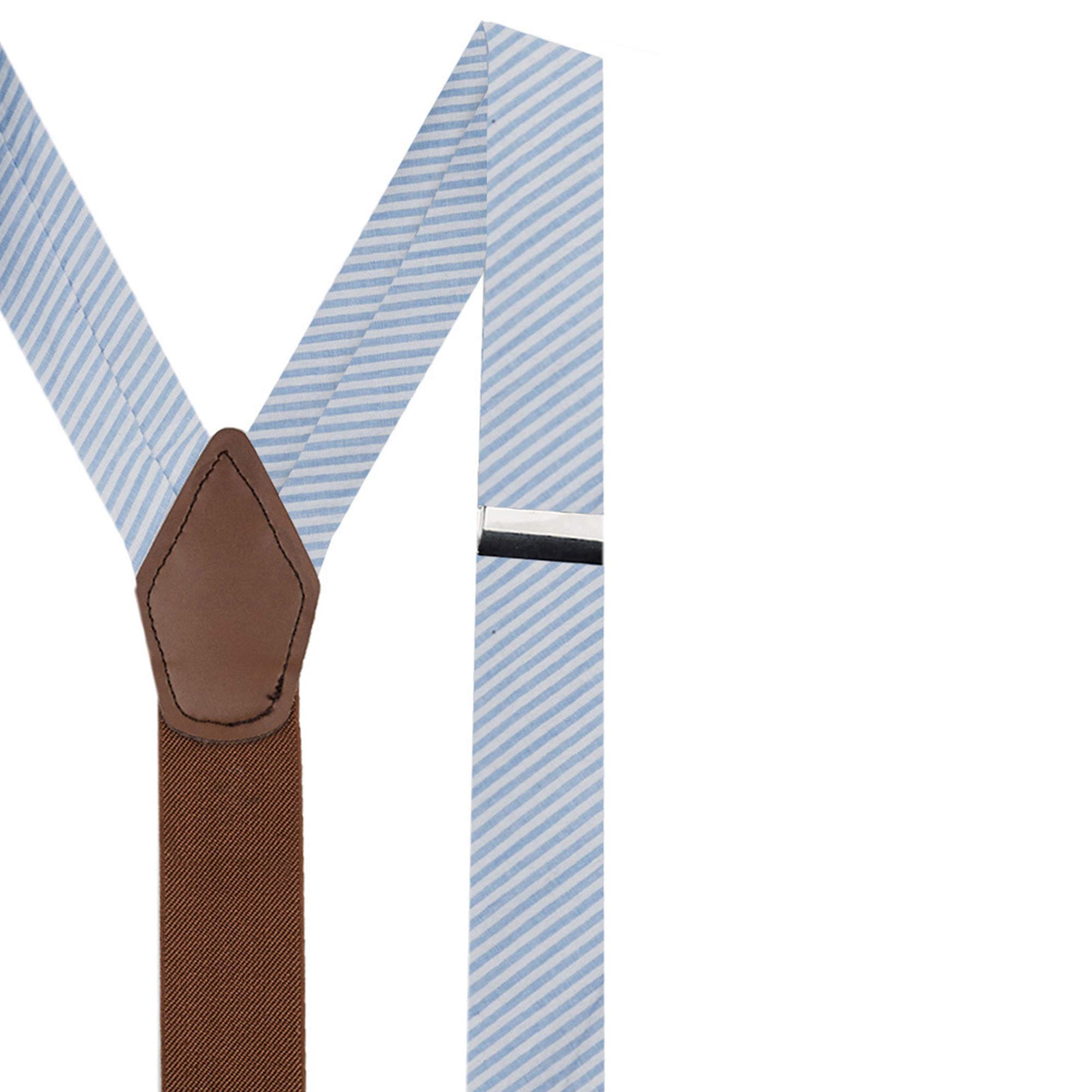Jacob Alexander Men's Seersucker Striped Pattern Suspenders - Lavender