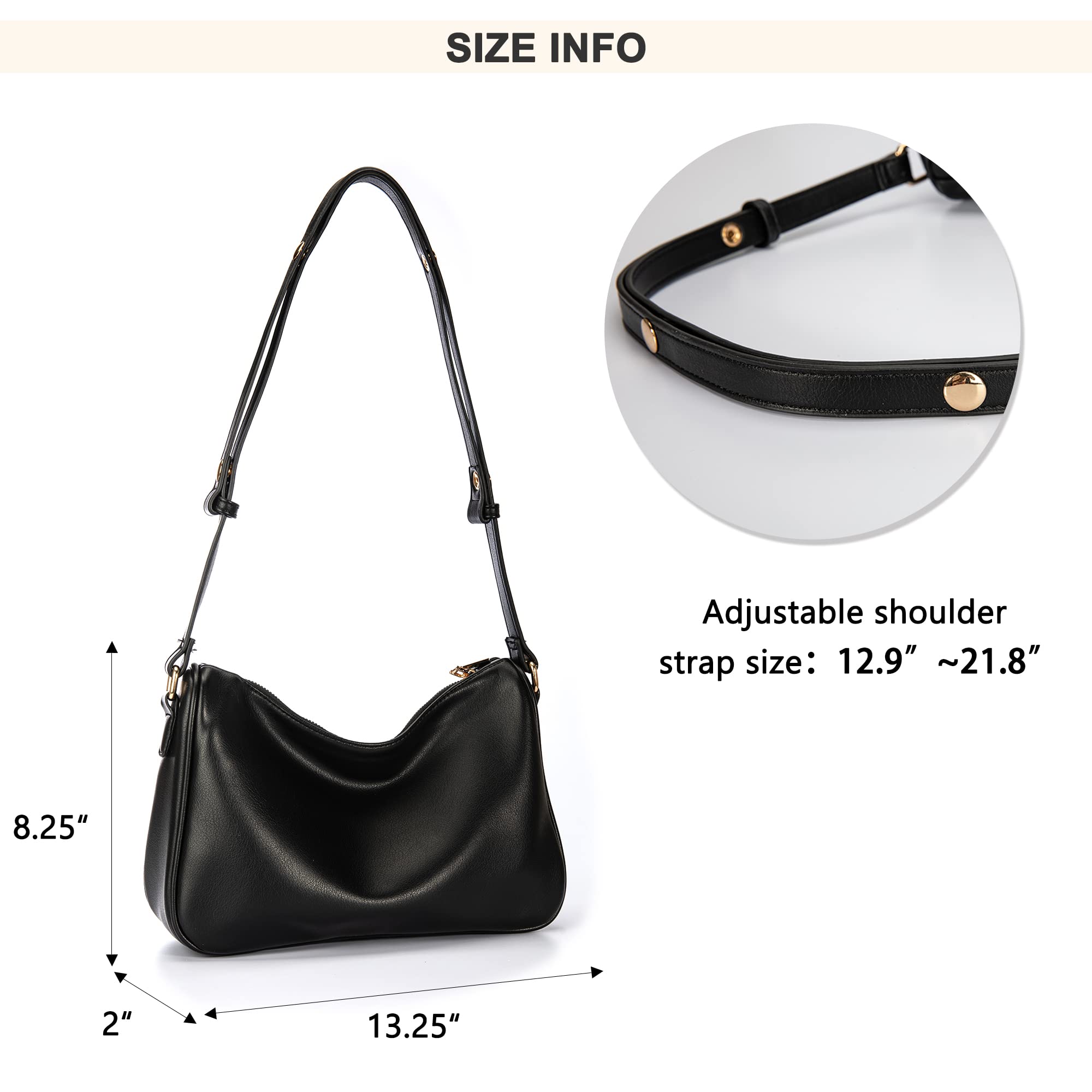 Montana West Large Shoulder Bag for Women Leather Crossbody Bag Classic Handbag & Purse MWC-120BK, Black