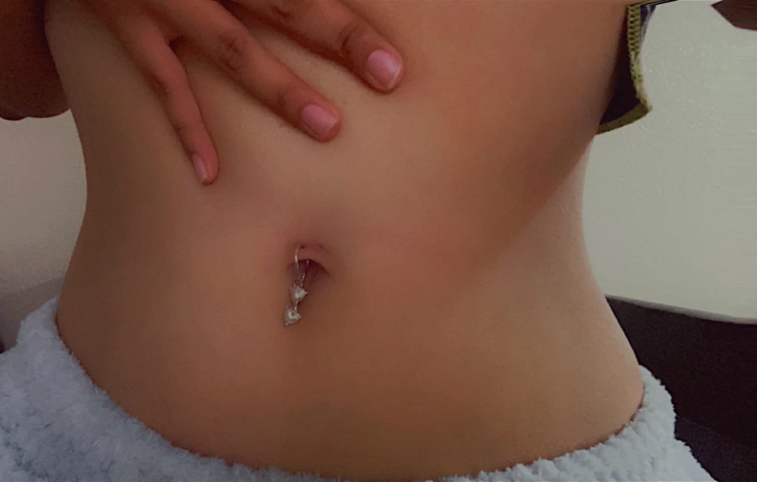 MODRSA Fake Belly Ring Clip on Belly Button Rings Fake Belly Ring and Fake Nose Ring Fake Belly Piercing Fake Belly Button Ring Fake Belly Button Piercing