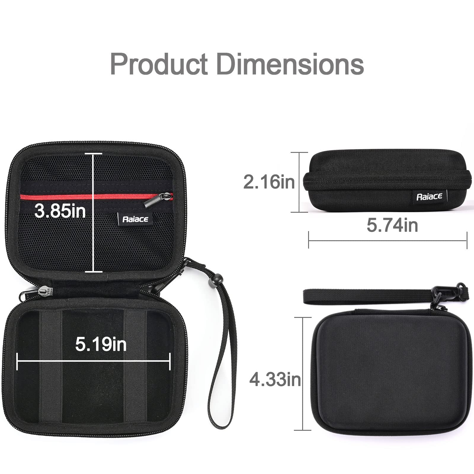 RAIACE Hard Storage Case Compatible with UCOMX Nano 3 in 1 Charger. (Case Only) - Black