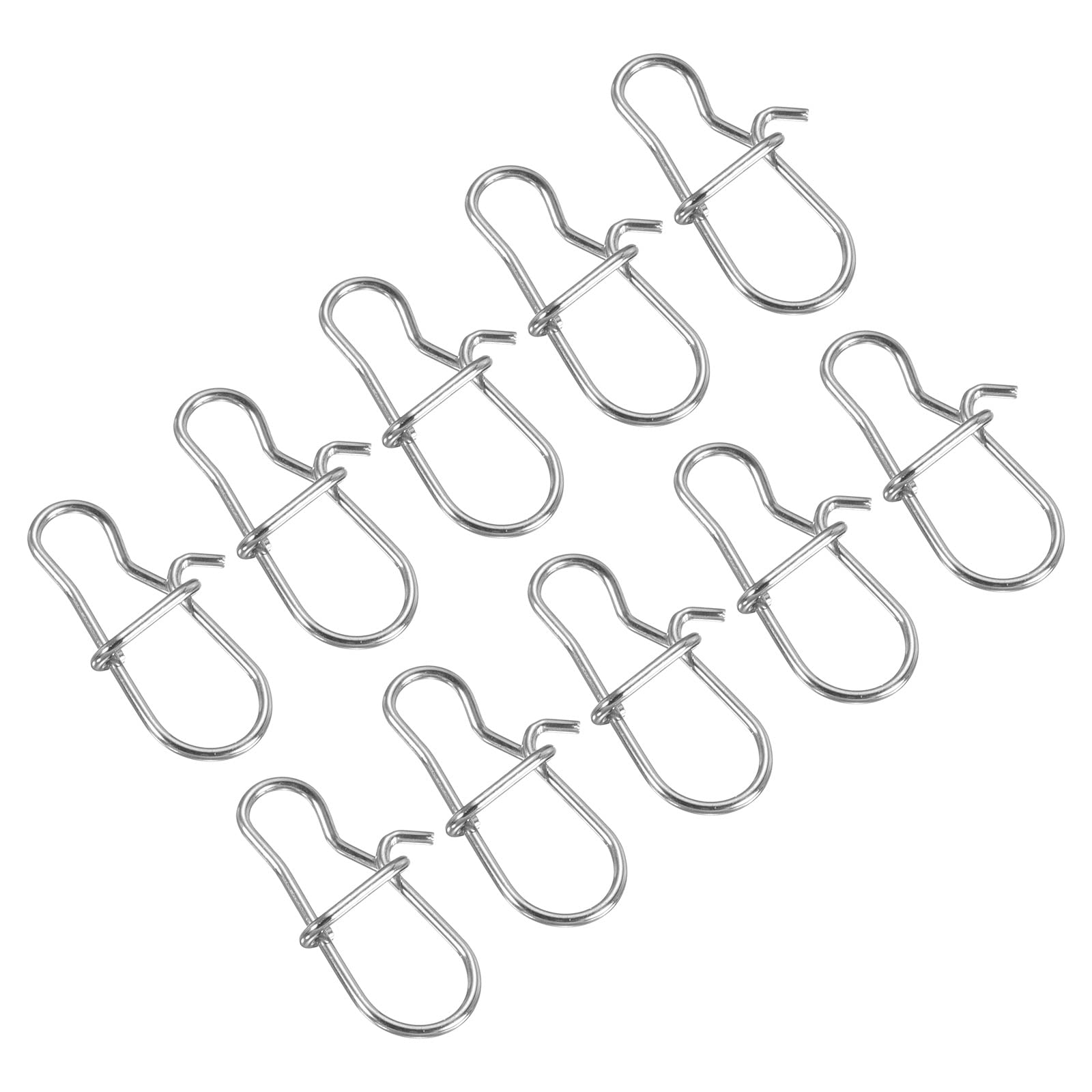 PATIKIL Fishing Snaps, 100 Pack 9LBS Stainless Swivel Tackle Kit Fishing Clips Lure for Saltwater Freshwater, Silver