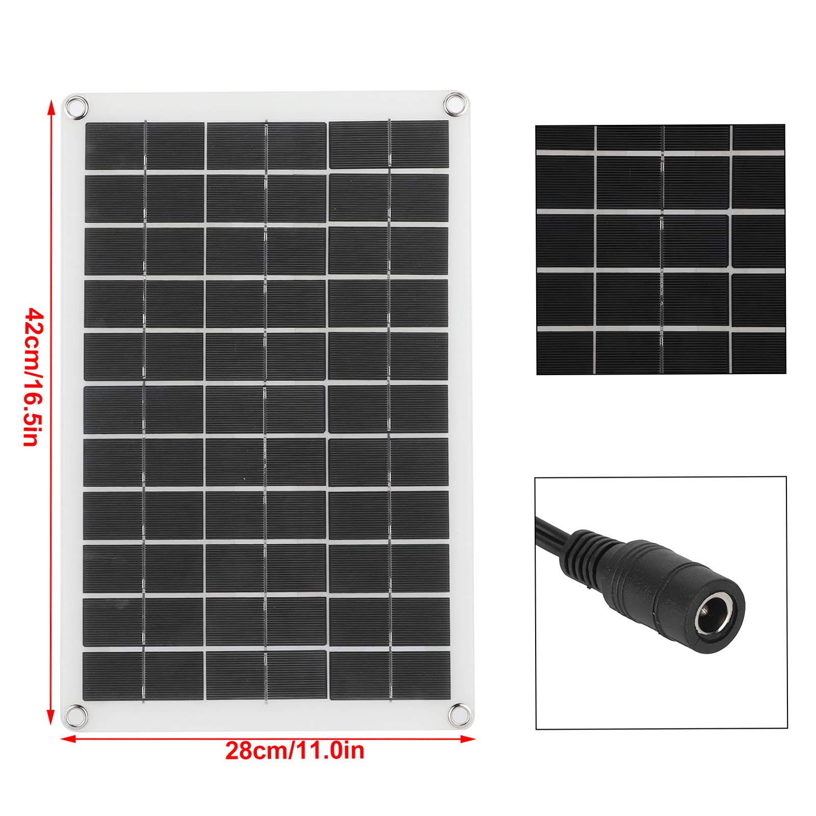 POCREATION Monocrystalline Solar Panel, IP65 Waterproof Portable Solar Cell Panel 100W Monocrystalline 12 24V USB Output for Car Trailers Yacht
