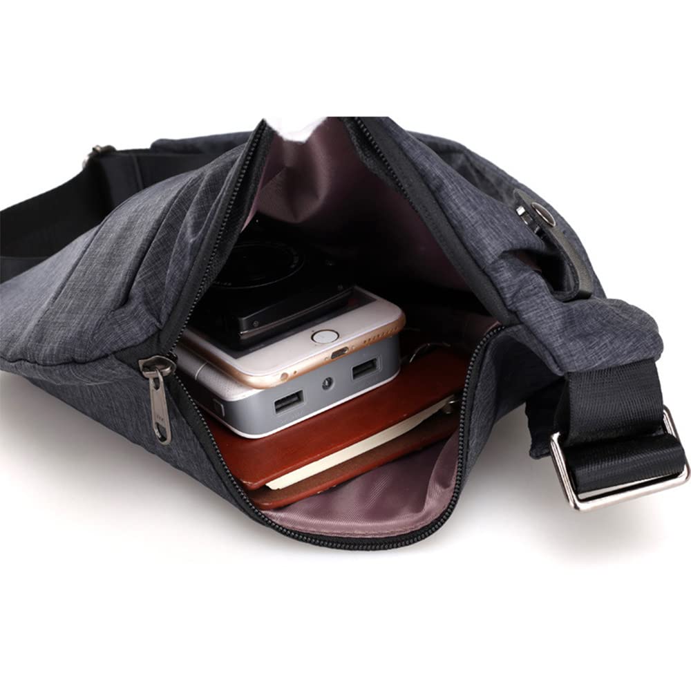 PIPLYKI Personal Flex Bag - Multi Pocket Casual Crossbody Bag, Waterproof Personal Shoulder Pocket Bag, Anti Theft Sling Bag (Grey-Left)