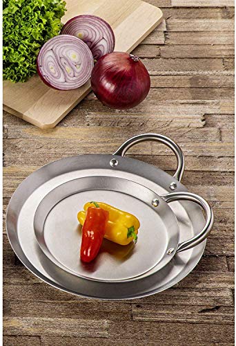 IMUSA USA 11.5" Stainless Steel Round Comal w/Stainless Steel Single Handle