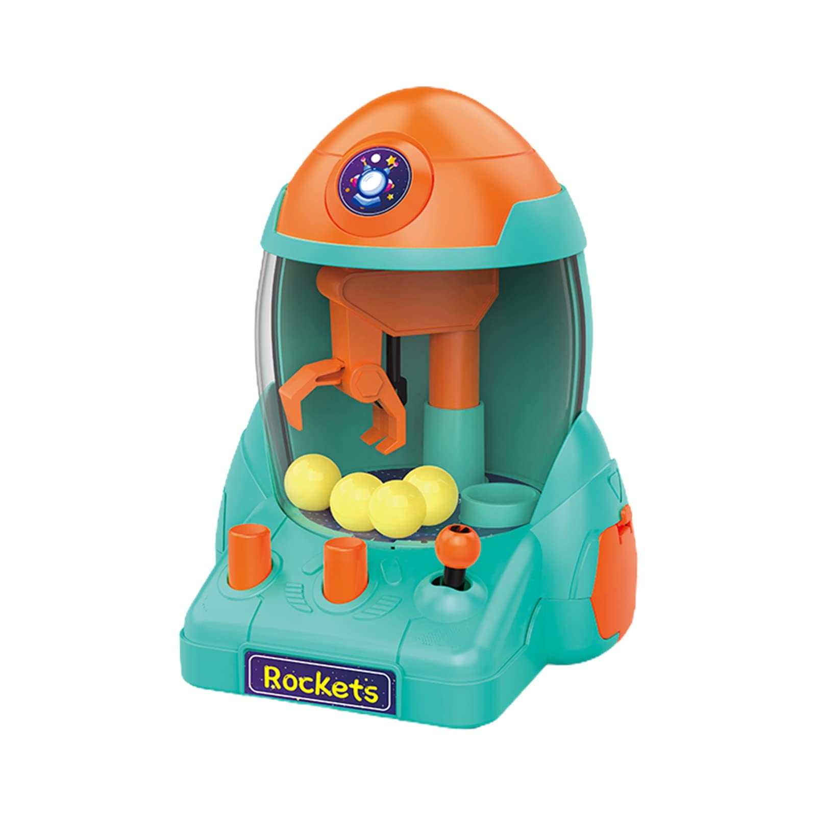 Mini Claw Machine Toy That Actually Works, Balls Prizes Space Rocket Miniature Arcade Game Fidget Sensory Toy Blue 1 Pack