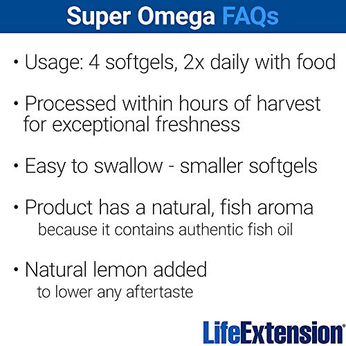 Life Extension Super Omega-3 360 Softgels (Pack of 2), Easy to Swallow, EPA/DHA Omega3 Fish Oil, Sesame Lignans & Olive Extract
