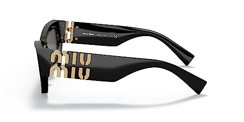 Miu Miu Woman Sunglasses Black Frame, Dark Grey Lenses, 53MM