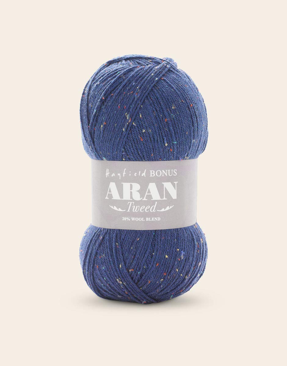 Hayfield Bonus Aran Tweed, Colour Pop Blue (732), 400g by Sirdar Colour POP BLUE-0732