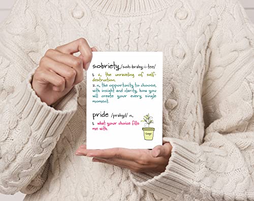 Recovery Cards - Sobriety Greeting Card - Sober Anniversary Cards - Motivation Cards for AA Recovery - Sober Cards - Alcoholic Recovery - Card and Envelope Set - Blank inside